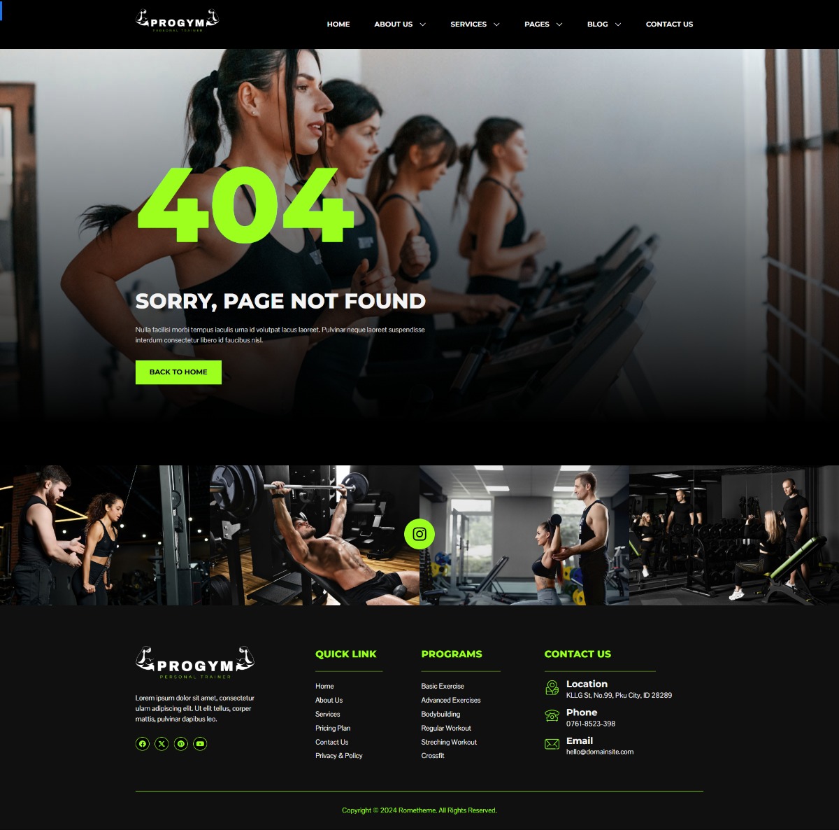 Progym - Personal Trainers & Fitness Elementor Template Kit by Rometheme